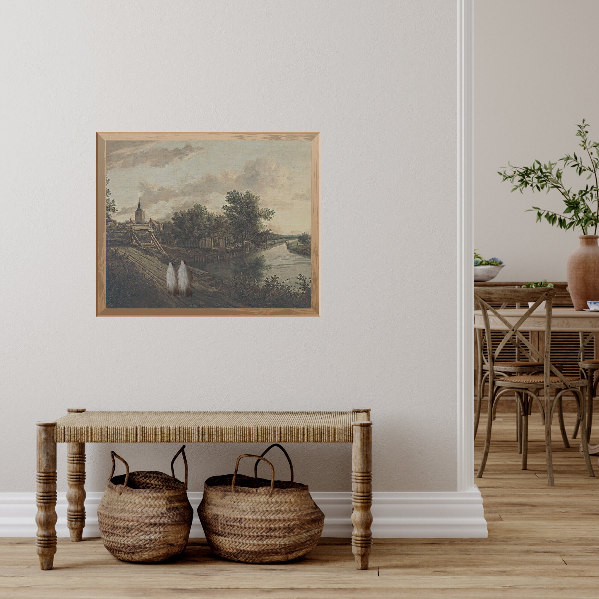 Ghost Printable Vintage Landscape Halloween Art Haunted Scene Halloween ...