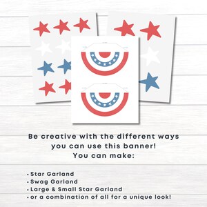 DIY Patriotic Garland Printable | 4th of July Banner Decor | Retro ...