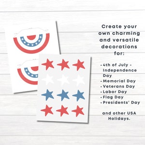 DIY Patriotic Garland Printable | 4th of July Banner Decor | Retro ...