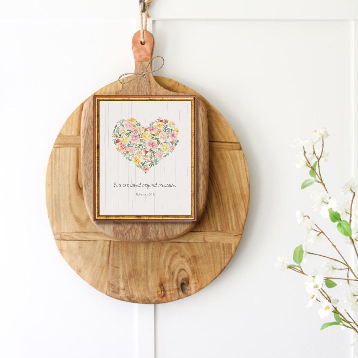 Floral Heart Watercolor Print Spiritual Bible Verse Scripture Quote ...