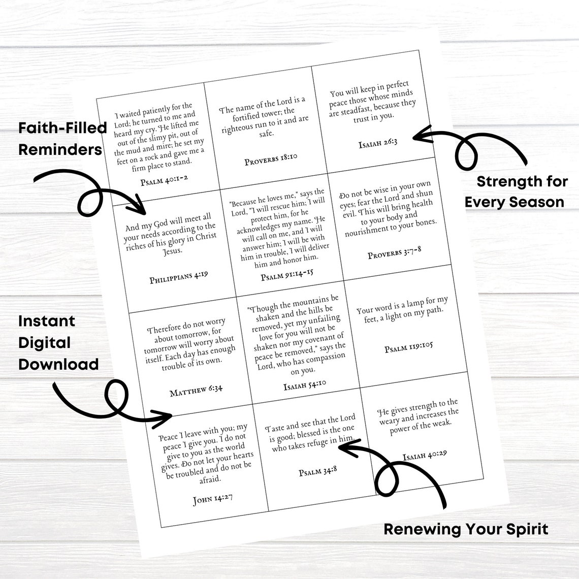 Encouraging Bible Verse Printable | 70 Inspirational Passage Cards ...