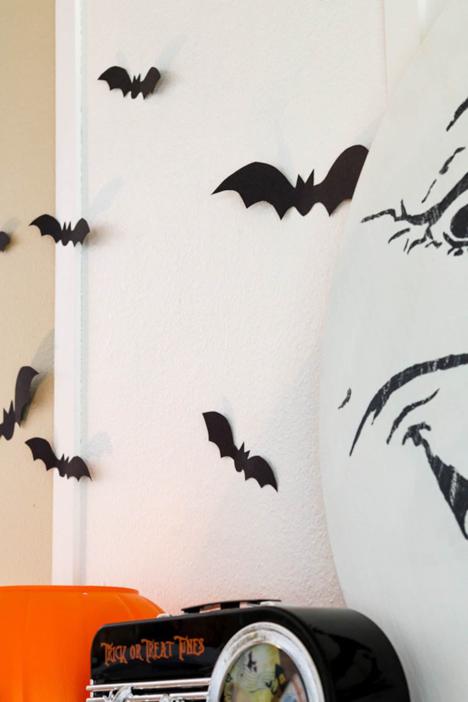 Bat Cutouts Printable Decor | Paper Bats Wall Hangings | Halloween DIY ...