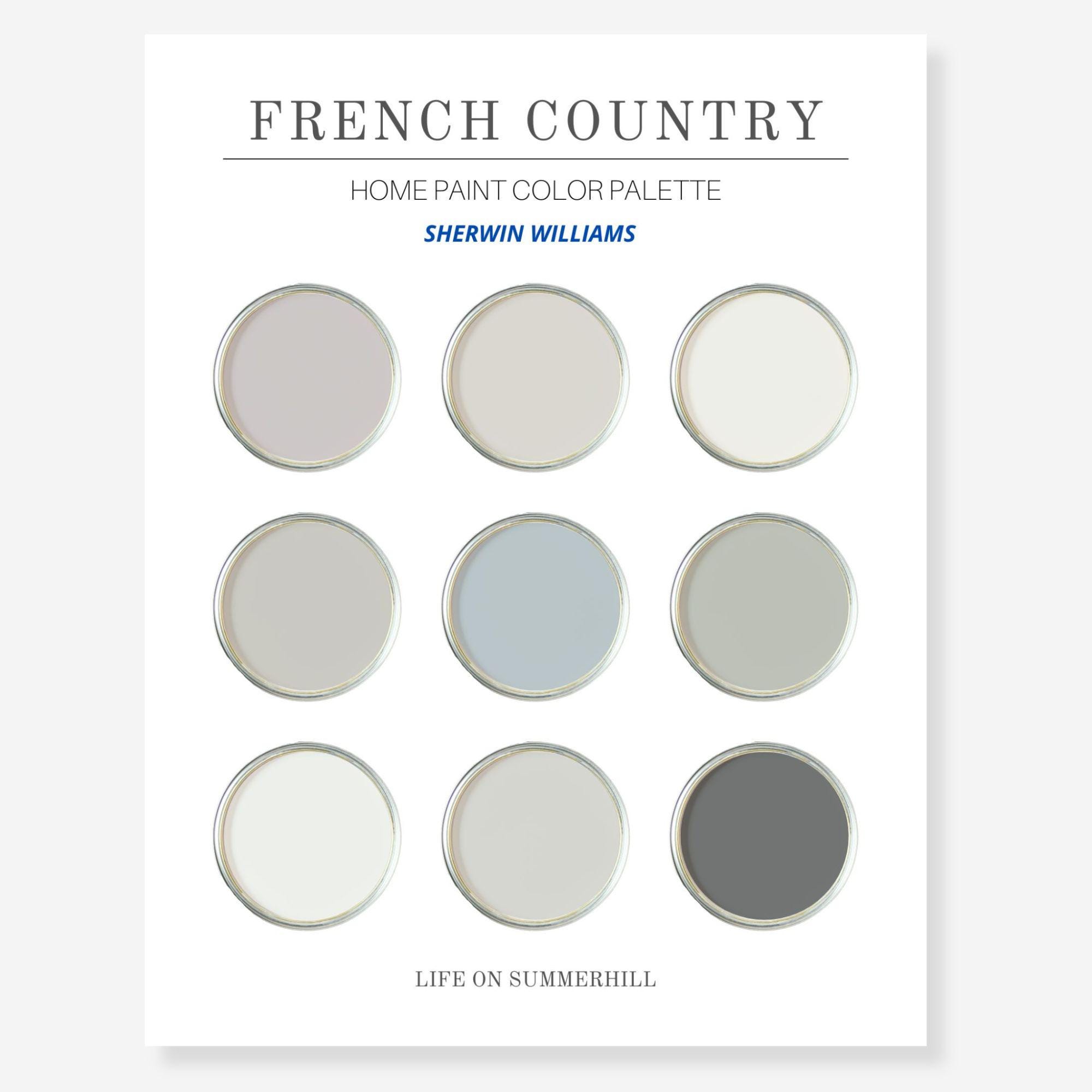 French Country Color Palette and Guide Printable, Sherwin Williams ...