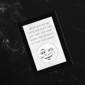 Moon Face Halloween Poetry Printable Wall Art Digital Download Moon ...