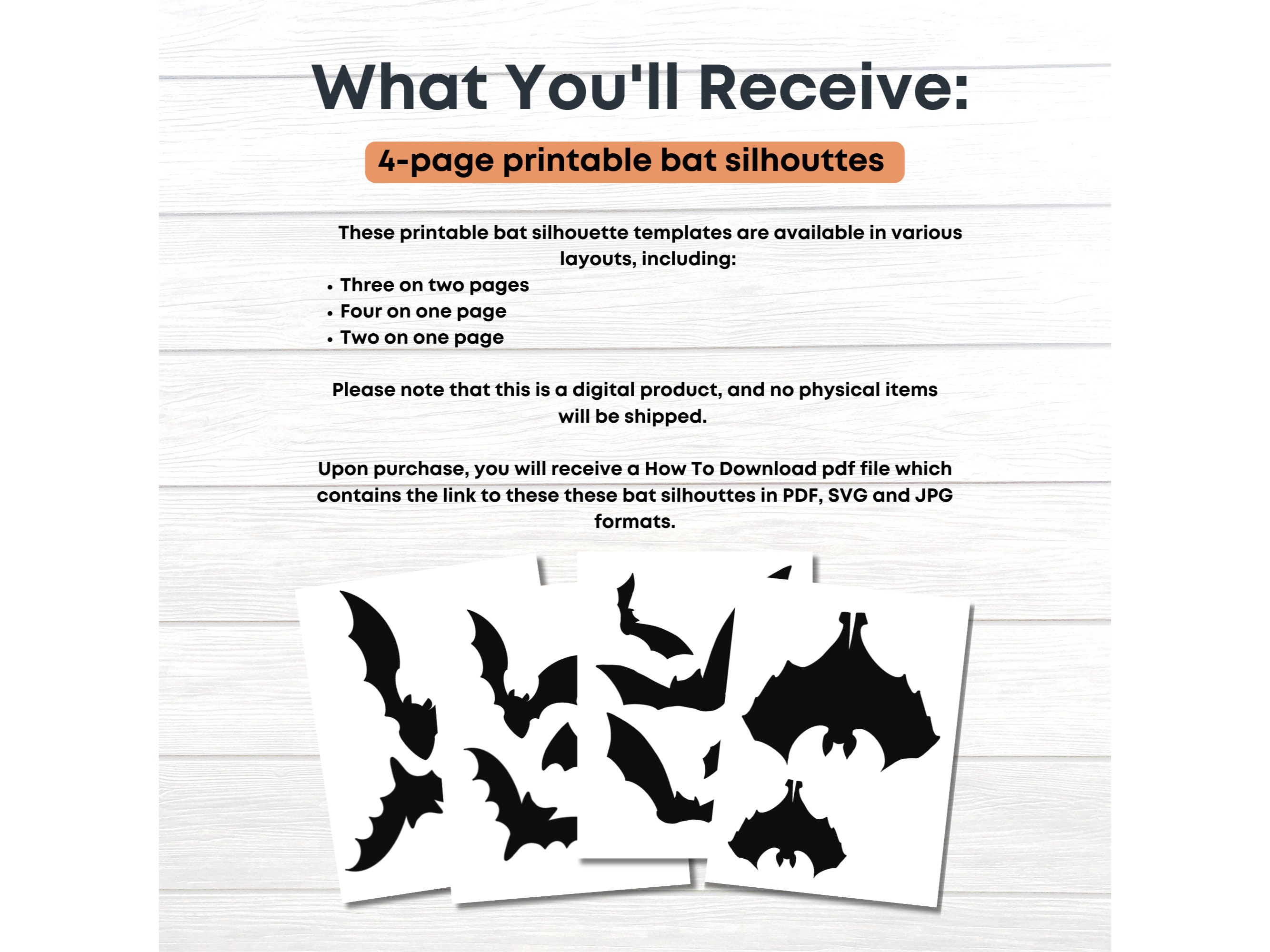 Bats Silhouette Cutouts Black Paper Bat Wall Hangings Easy Halloween ...