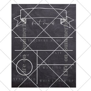 Chalkboard First Day of School Sign Printable | Back to School Reusable ...