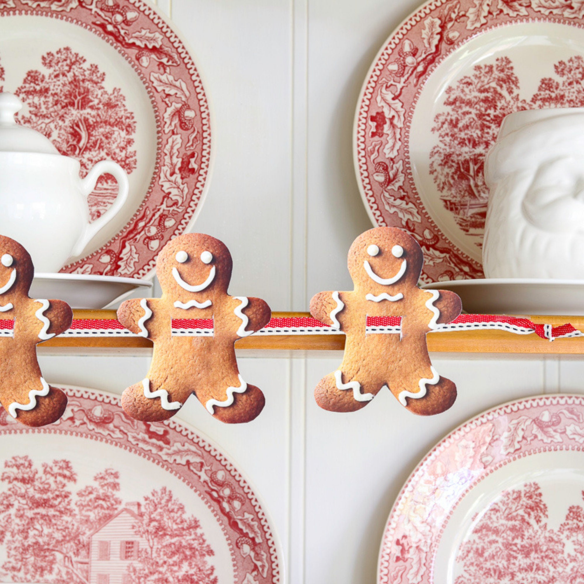 Gingerbread Man Garland Printable, Gingerbread Cookie Christmas Banner ...
