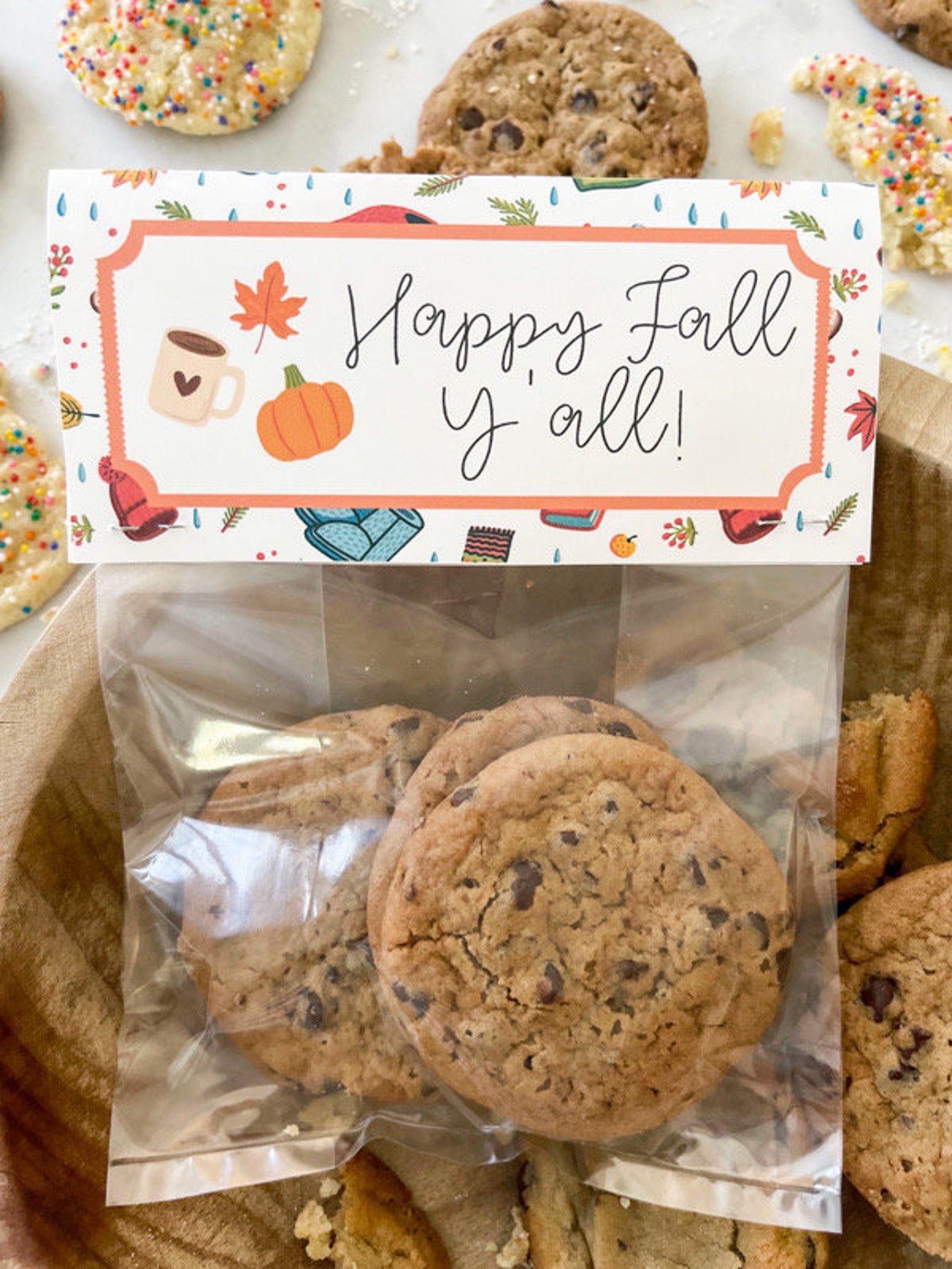 Happy Fall Y'all Treat Bag Topper Printable, Halloween Trick or Treat ...