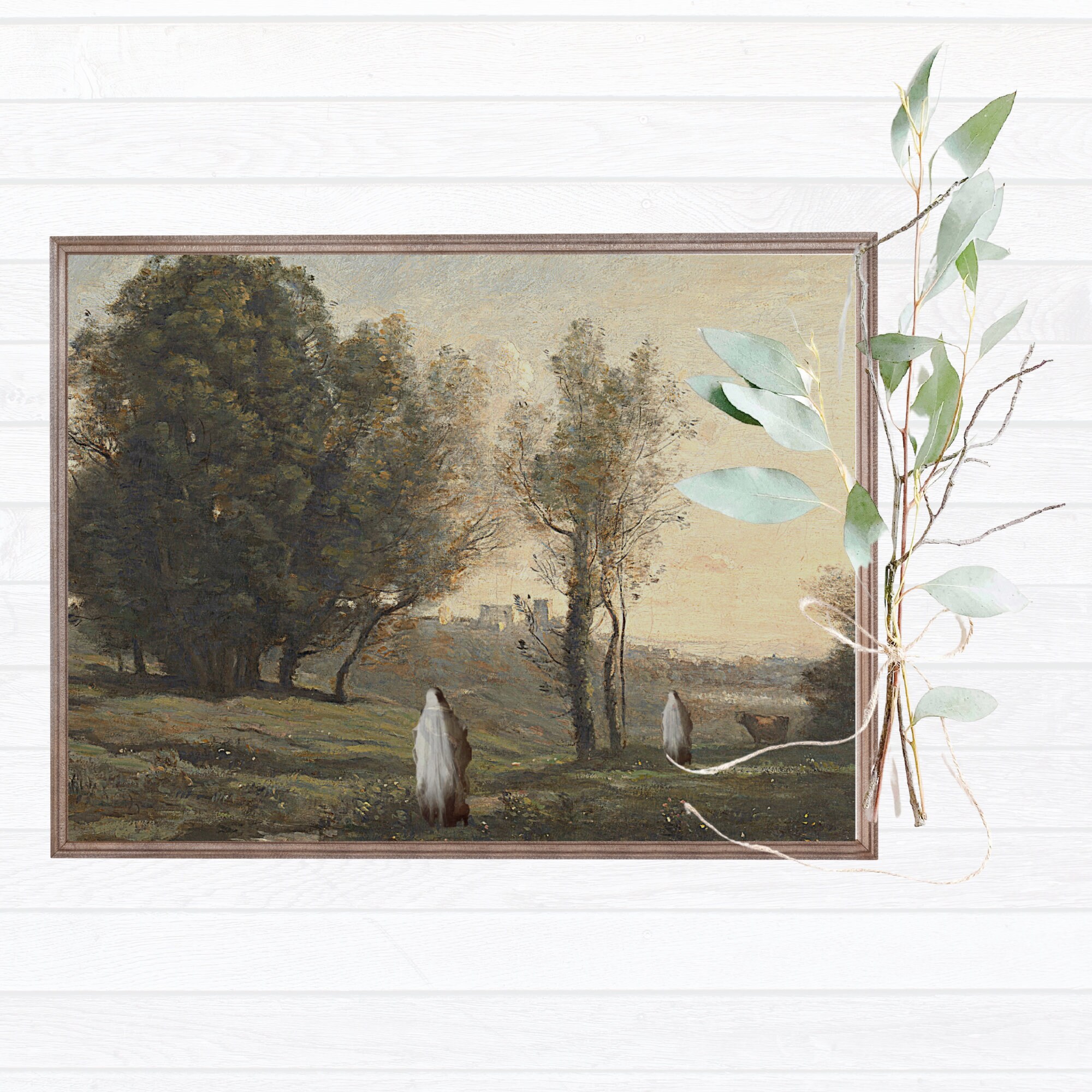 Halloween Vintage Landscape Creepy Ghost Digital Painting - Etsy