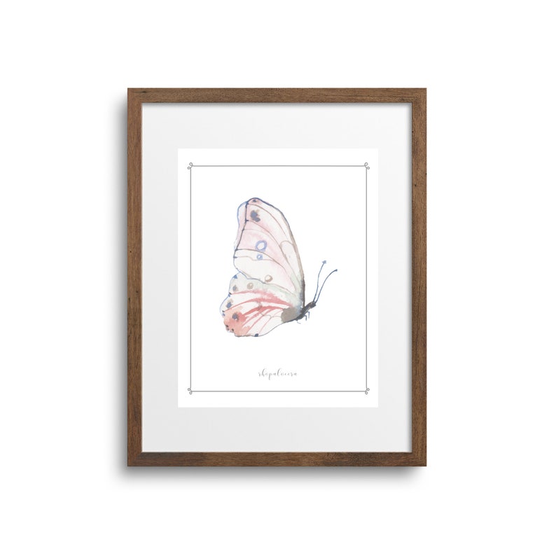 Pink Butterfly Side Profile Watercolor Wall Art Digital Printable ...