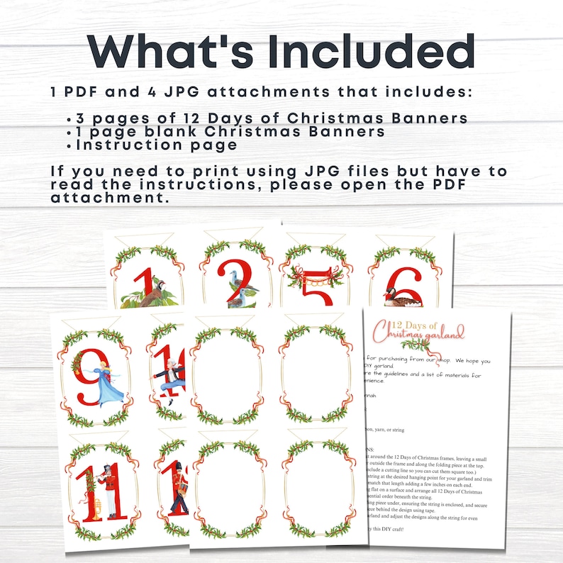 12 Days of Christmas Garland Printable Twelve Days of Christmas ...
