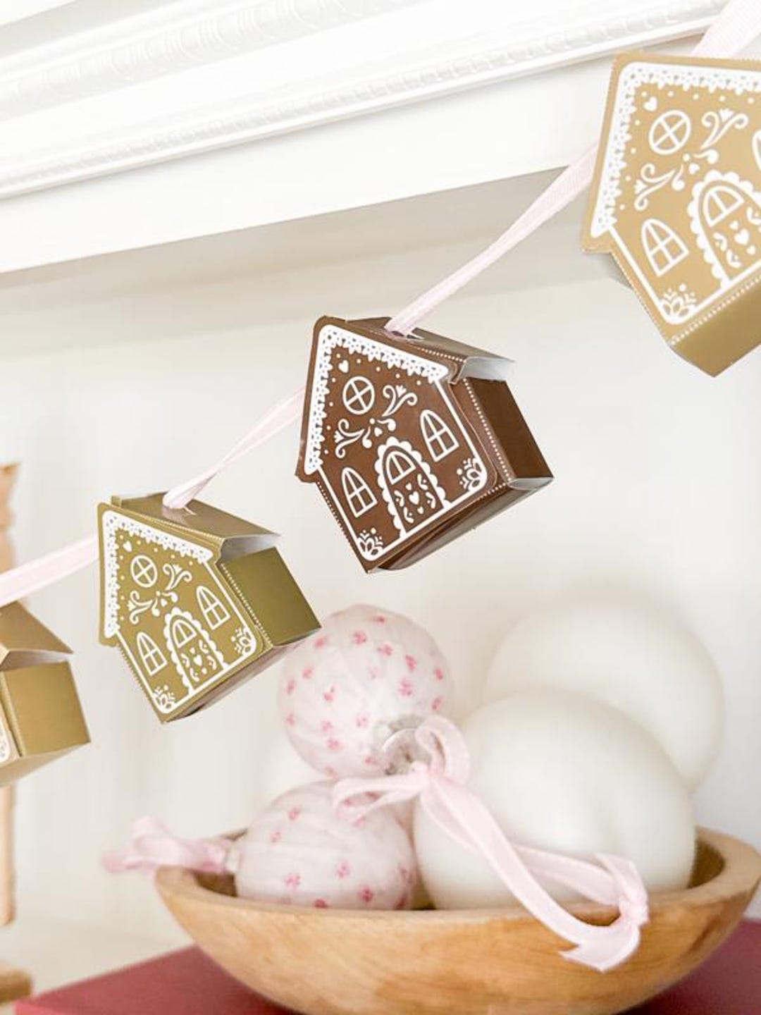 Gingerbread House Garland Printable, Christmas Gingerbread Banner, DIY ...