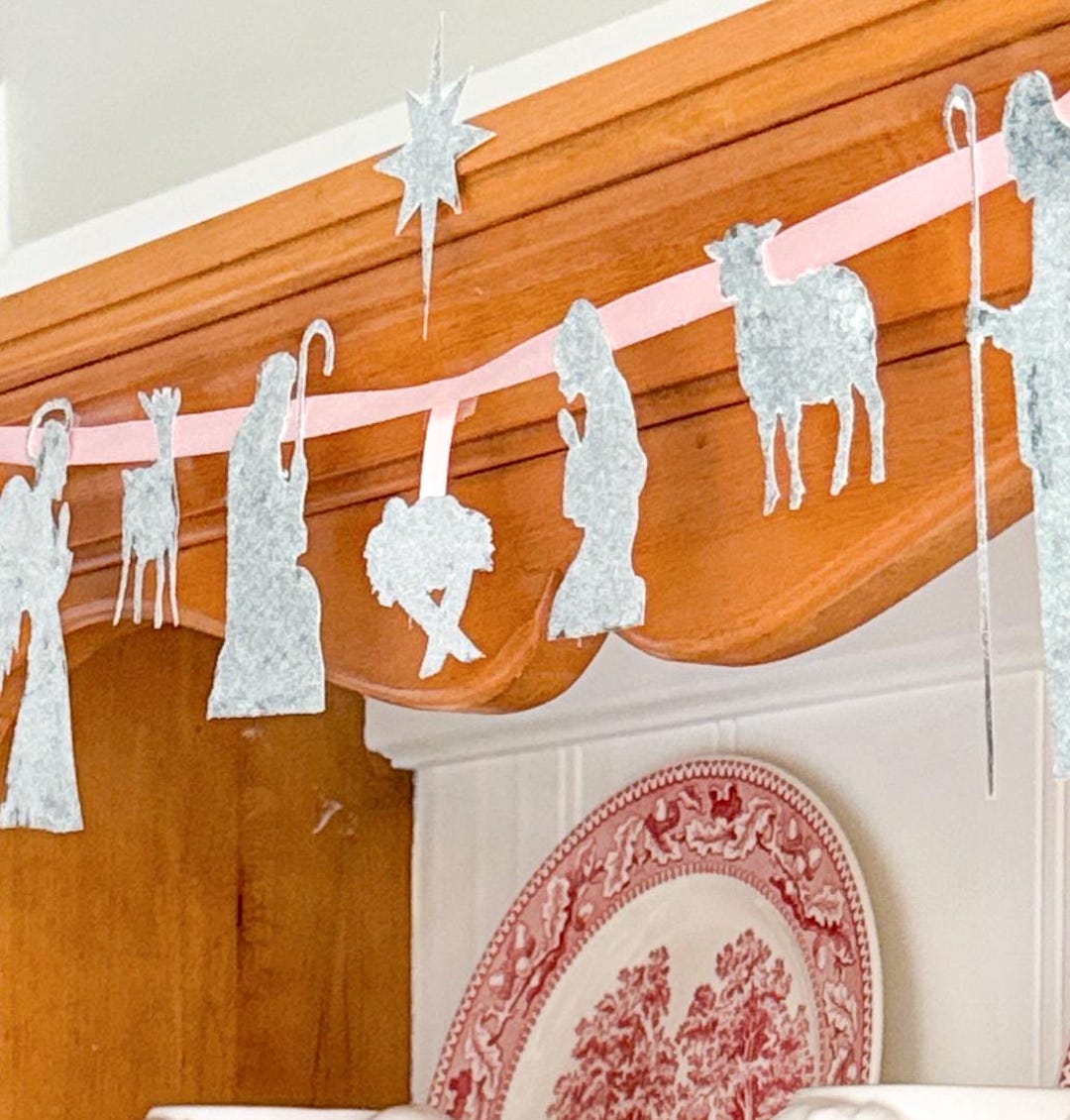 Nativity Garland Printable, Christmas Nativity Scene Banner, Holy ...
