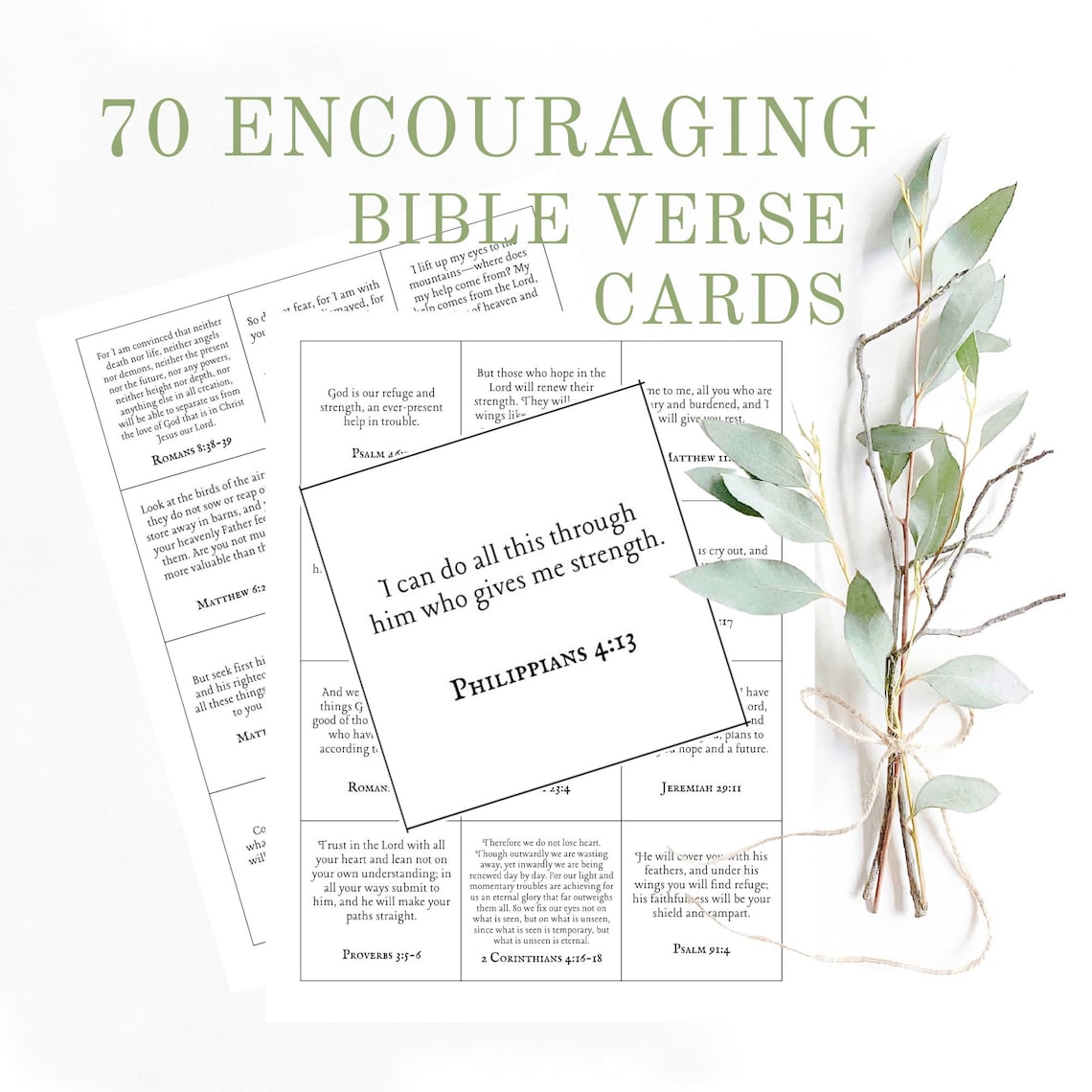 Encouraging Bible Verse Printable | 70 Inspirational Passage Cards ...