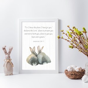 Watercolor Bunnies Print | Christian Wall Art Printable | Easter ...