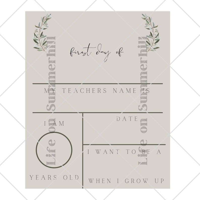 Editable Back to School Sign | Customizable Student First Day of Class ...