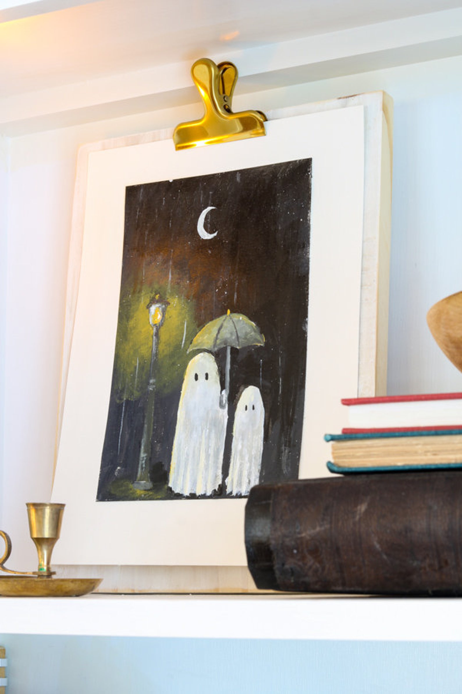 Hand Painted Halloween Ghost Art Digitalize Design Halloween Rainy ...