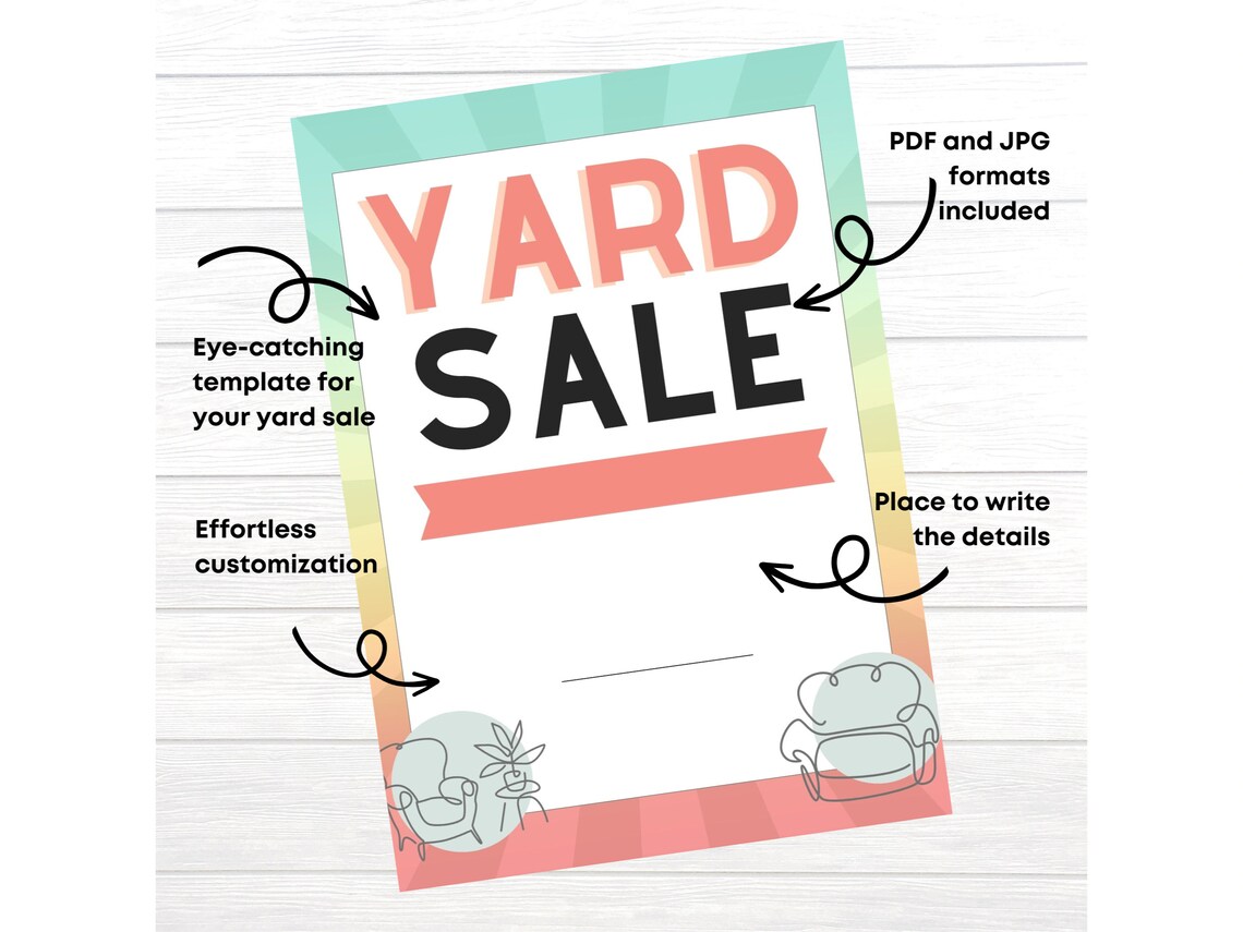 Editable Garage Sale Flyer Personalized Yard Sale Sign Poster ...