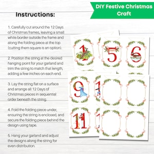 12 Days of Christmas Garland Printable | Twelve Days of Christmas ...