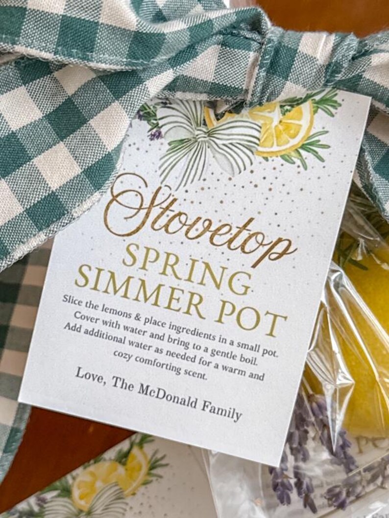 Editable PDF Spring Simmer Pot Gift Tags, Printable Simmering Pot Tag ...