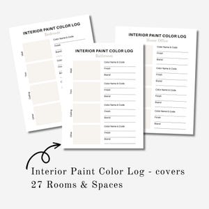 House Paint Tracker, Room by Room Log and Sample Keeper, Home Paint ...