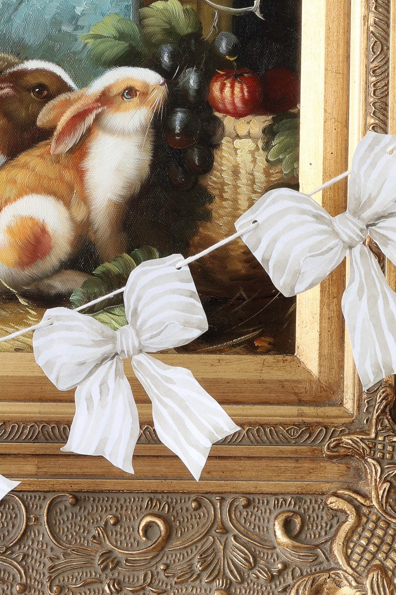 3 in 1 Bow Garland Decor Printable Retro Coquette Party Decoration ...