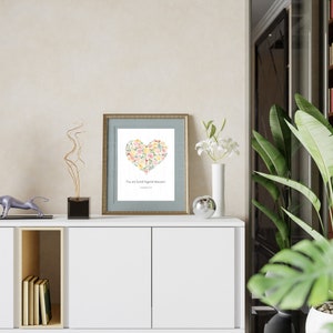 Floral Heart Watercolor Print Spiritual Bible Verse Scripture Quote ...