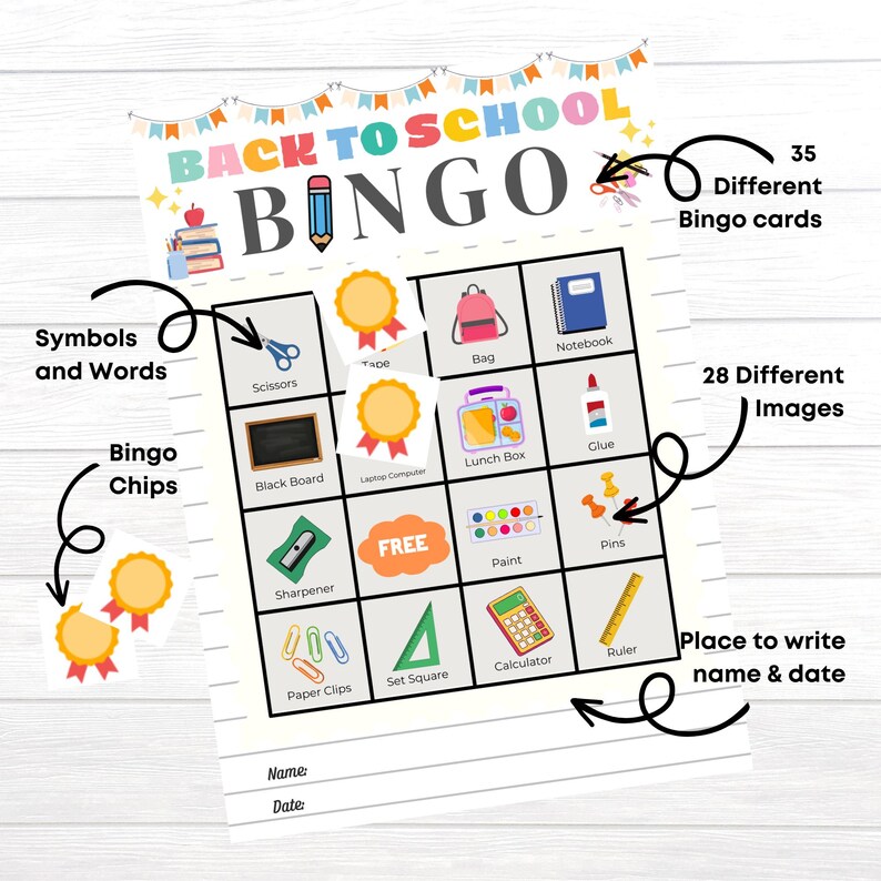 Back to School Bingo Game Printable | First Day of School Activity ...