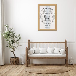 Sheep Wool Farmhouse Printable Wall Art Digital Download Farm Animal ...