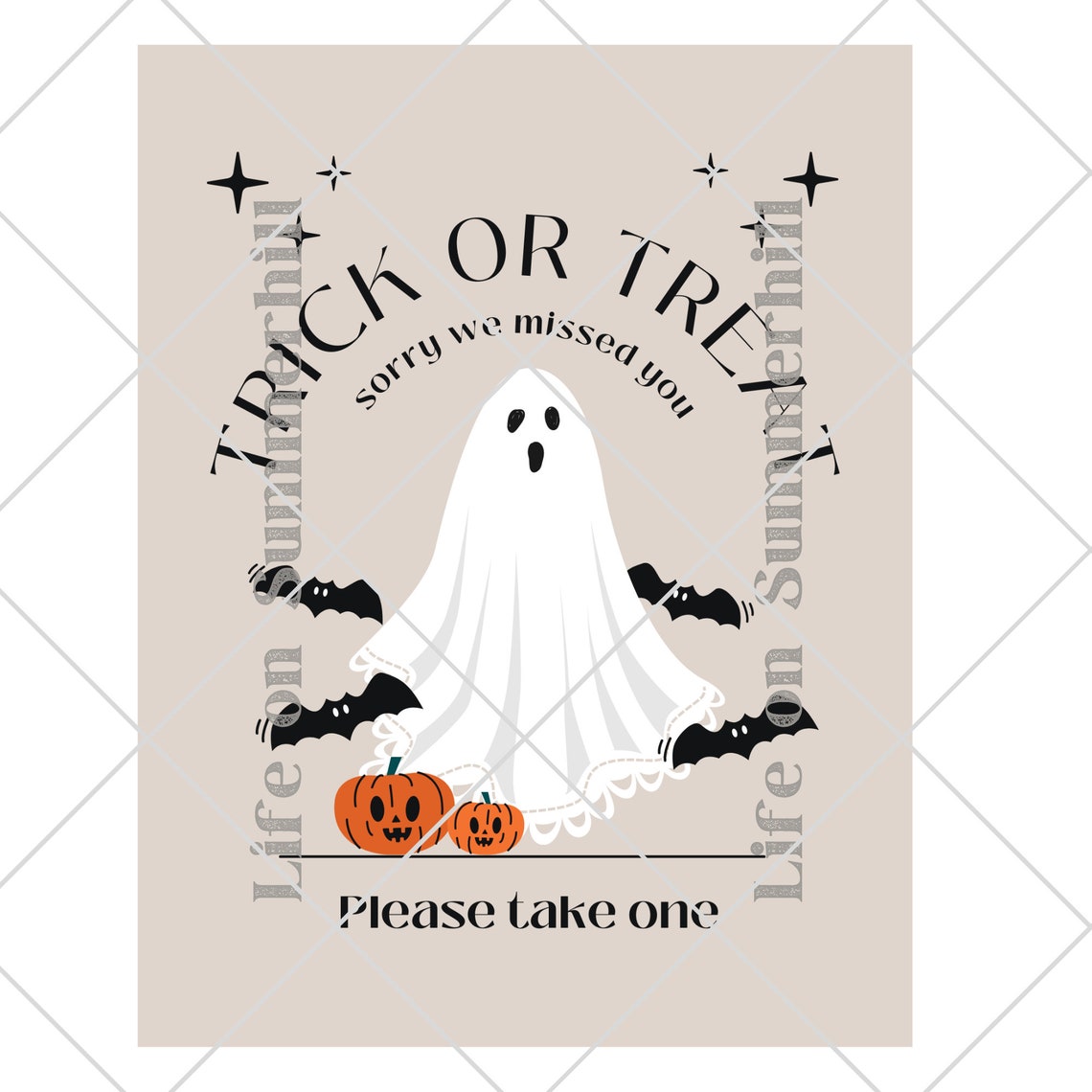 Trick or Treat Welcome Sign Printable Wall Art or Table Top Decor Take ...