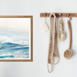 Ocean Wave Watercolor Printable Wall Art, Calm Tranquil Nautical Blue ...