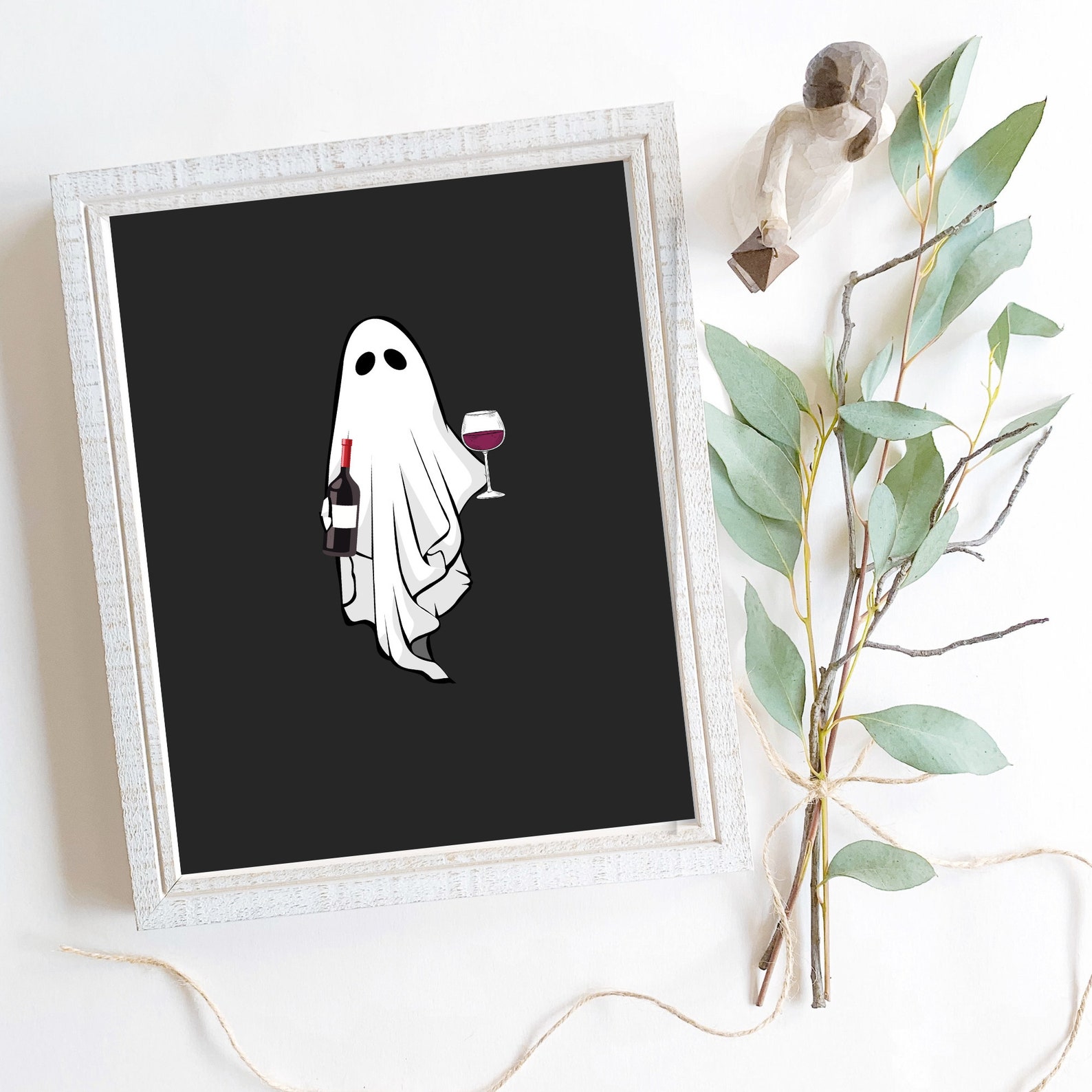 Elegant Ghost Wine Wall Art Printable | Vintage Ghost Wine Poster ...