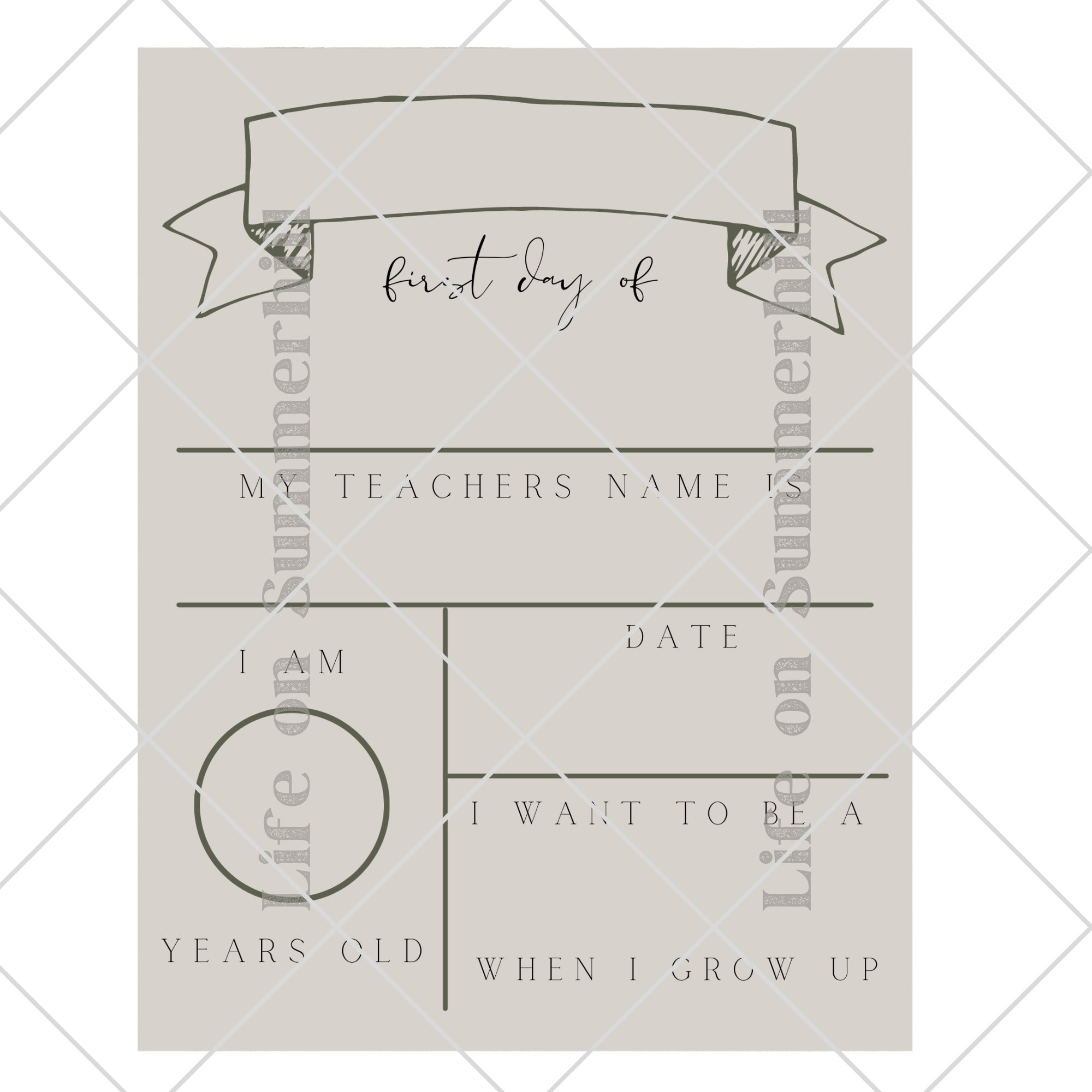 Printable First and Last Day of School Signs School Milestone ...