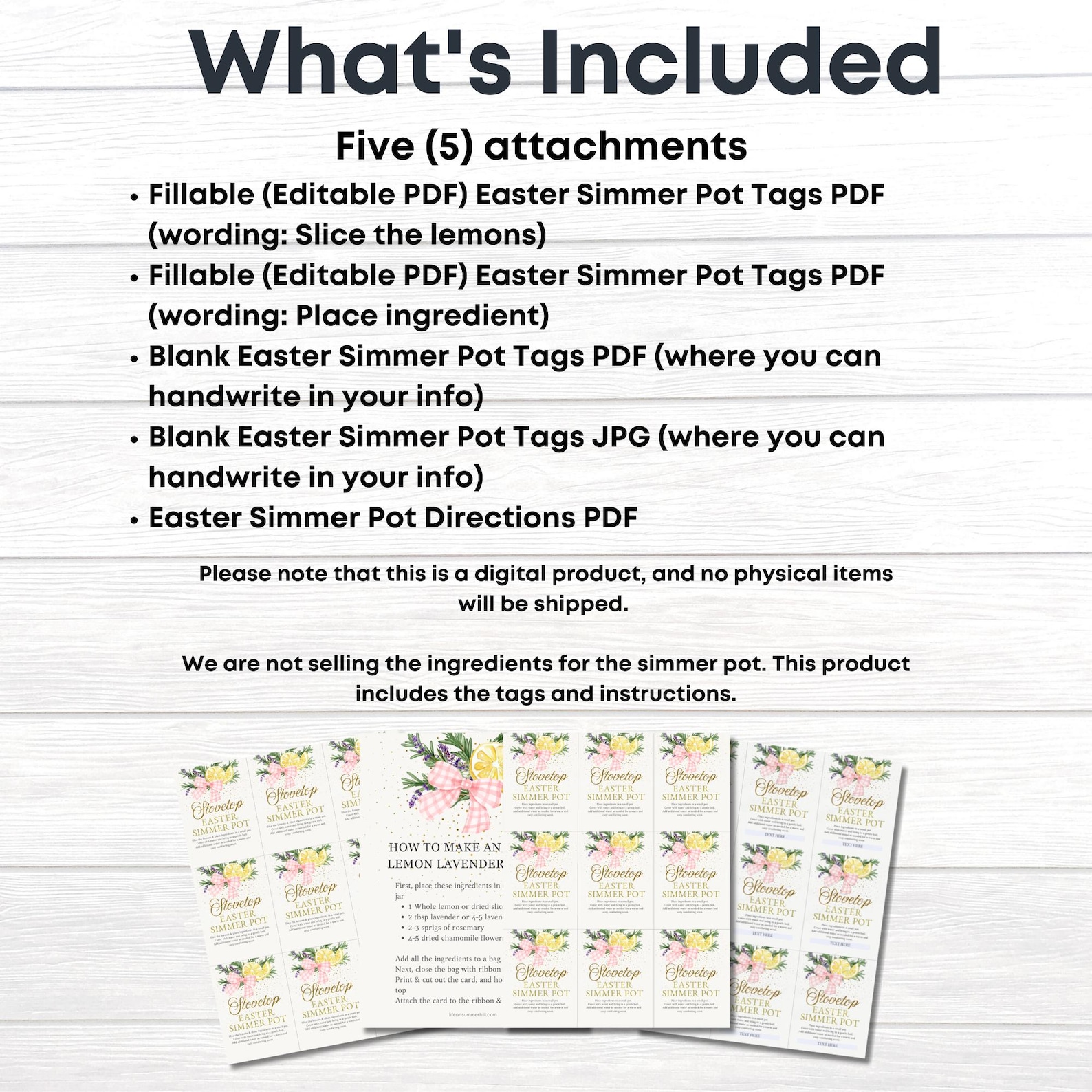 Editable PDF Easter Simmer Pot Gift Tags, Holiday Stovetop Fragrance ...