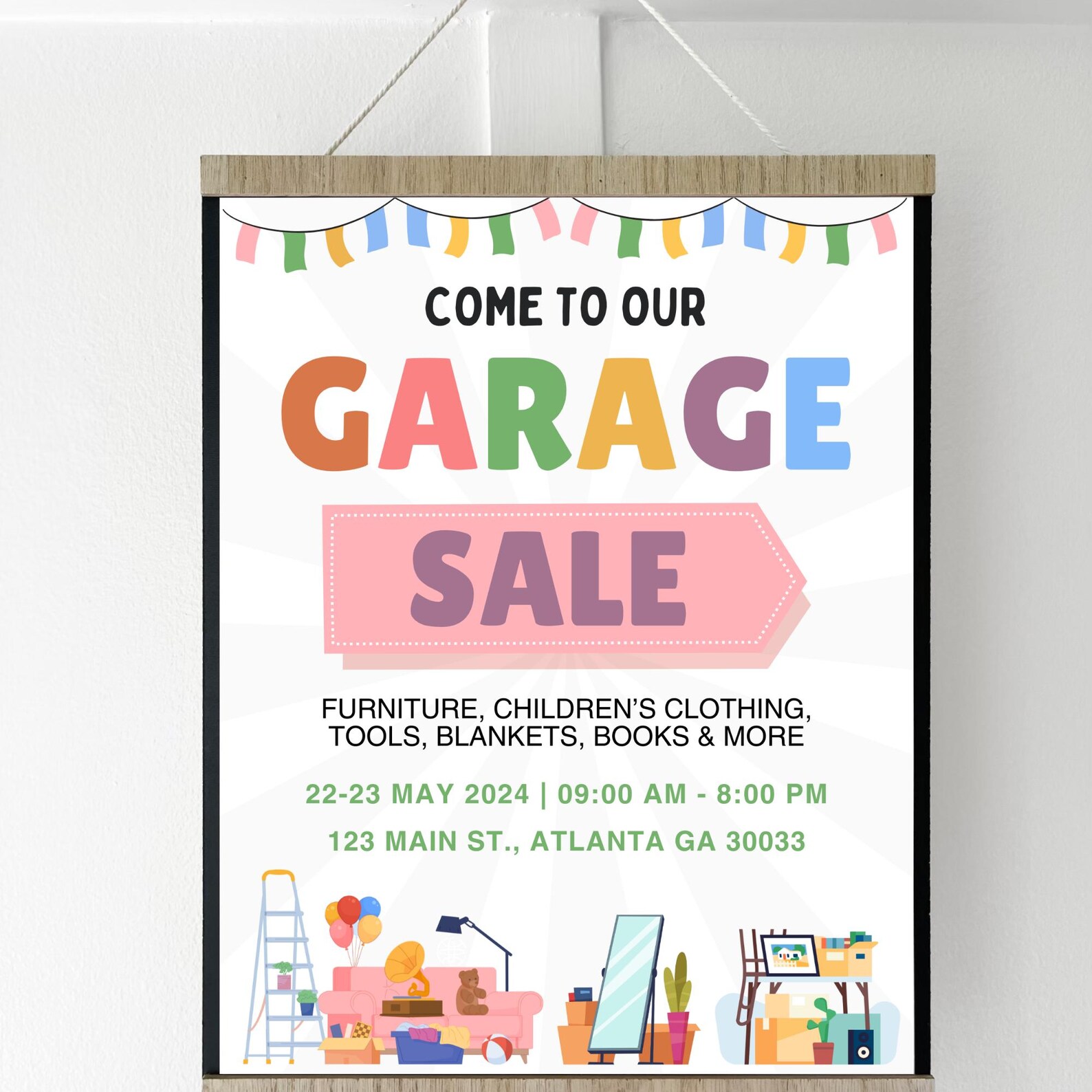 Editable Garage Sale Flyer Template | Neighborhood Yard Sale Sign ...