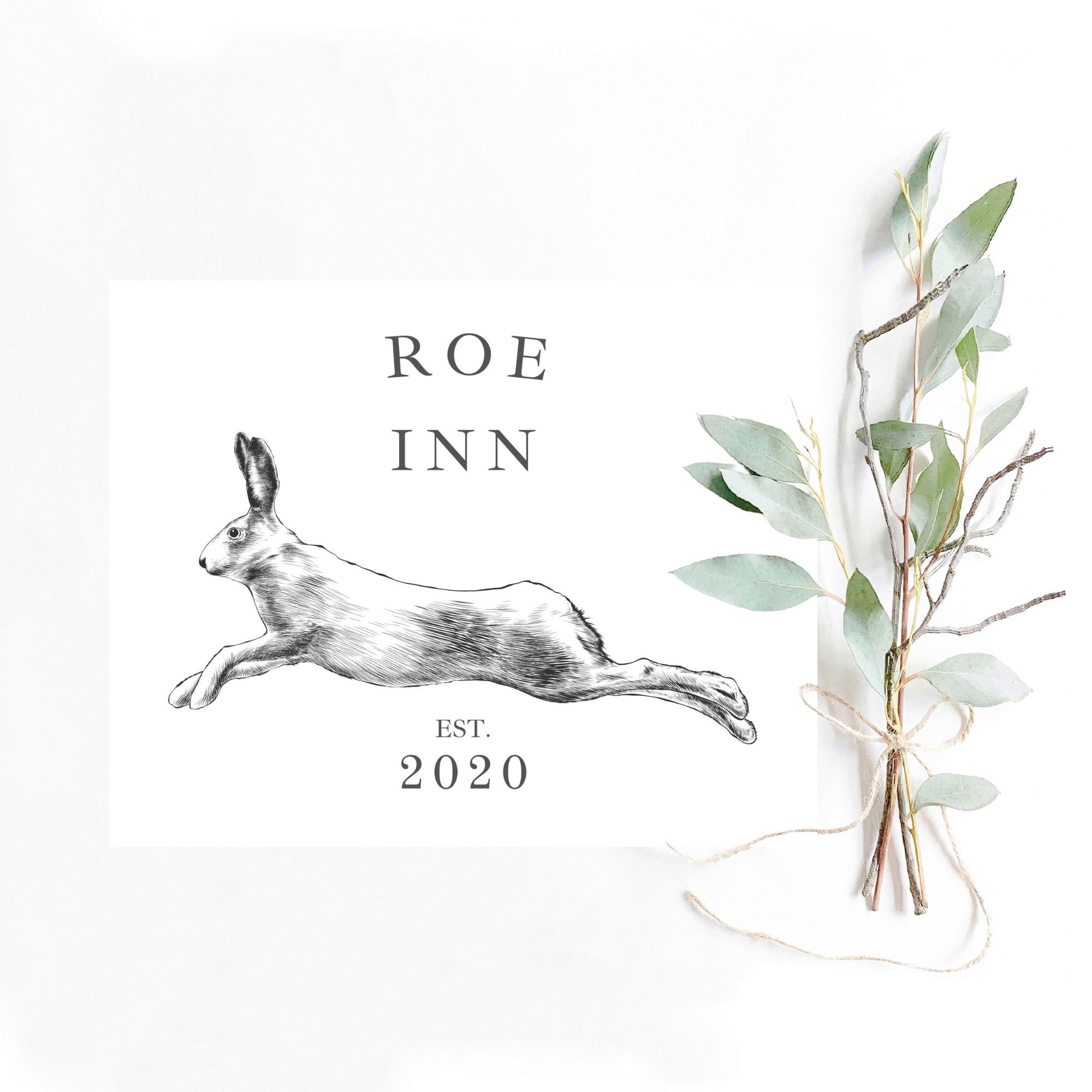 Custom Vintage Bunny Rabbit Inn Sign Digital Wall Art - Etsy