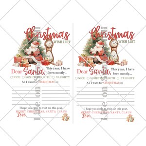 Letter to Santa Christmas Wish List Printable, Kids Letter to Santa ...