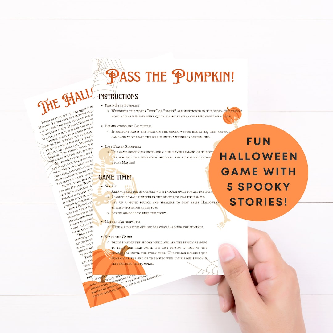 Pass the Pumpkin Game | Halloween Party Game Printable | Left and Right ...
