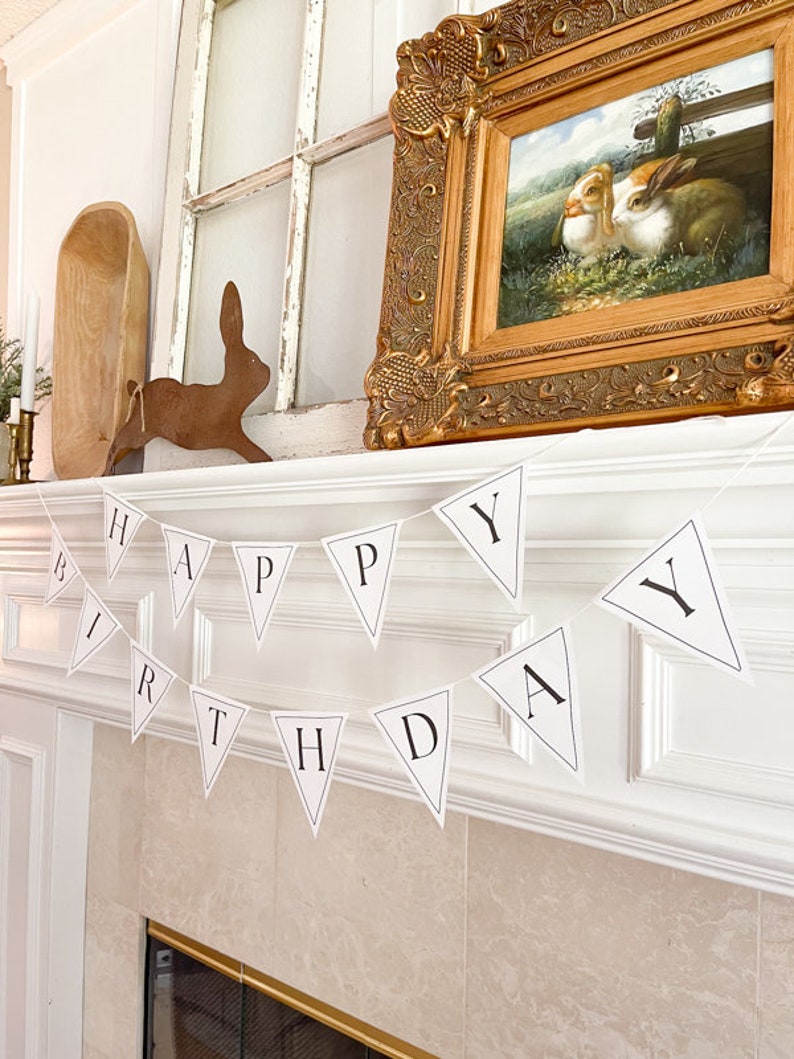 DIY Printable Banner Simple Flag Buntings for Celebrations Birthday ...