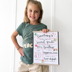 Editable Back to School Sign | Fillable Name Sign for Students | White ...