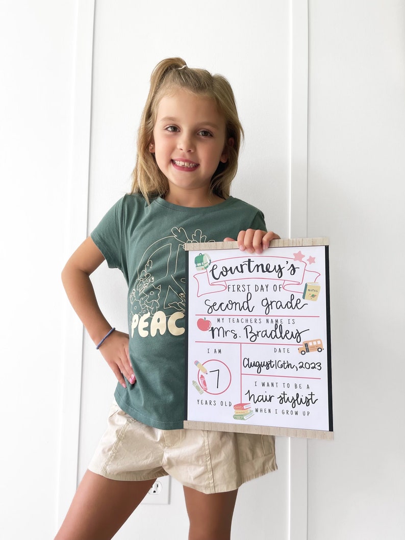 Editable Back to School Sign Fillable Name Sign for Students White ...