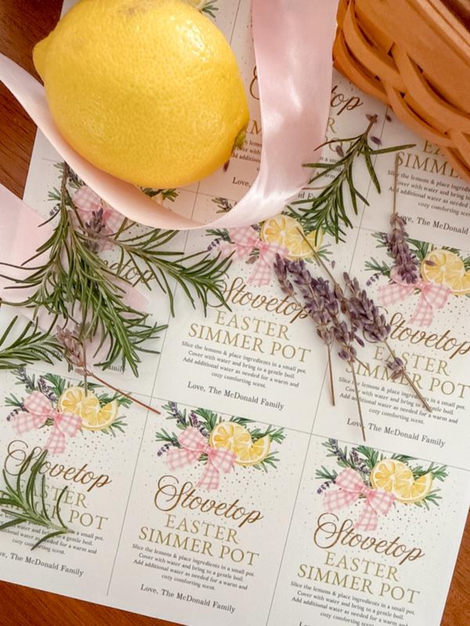 Editable PDF Easter Simmer Pot Gift Tags, Holiday Stovetop Fragrance ...