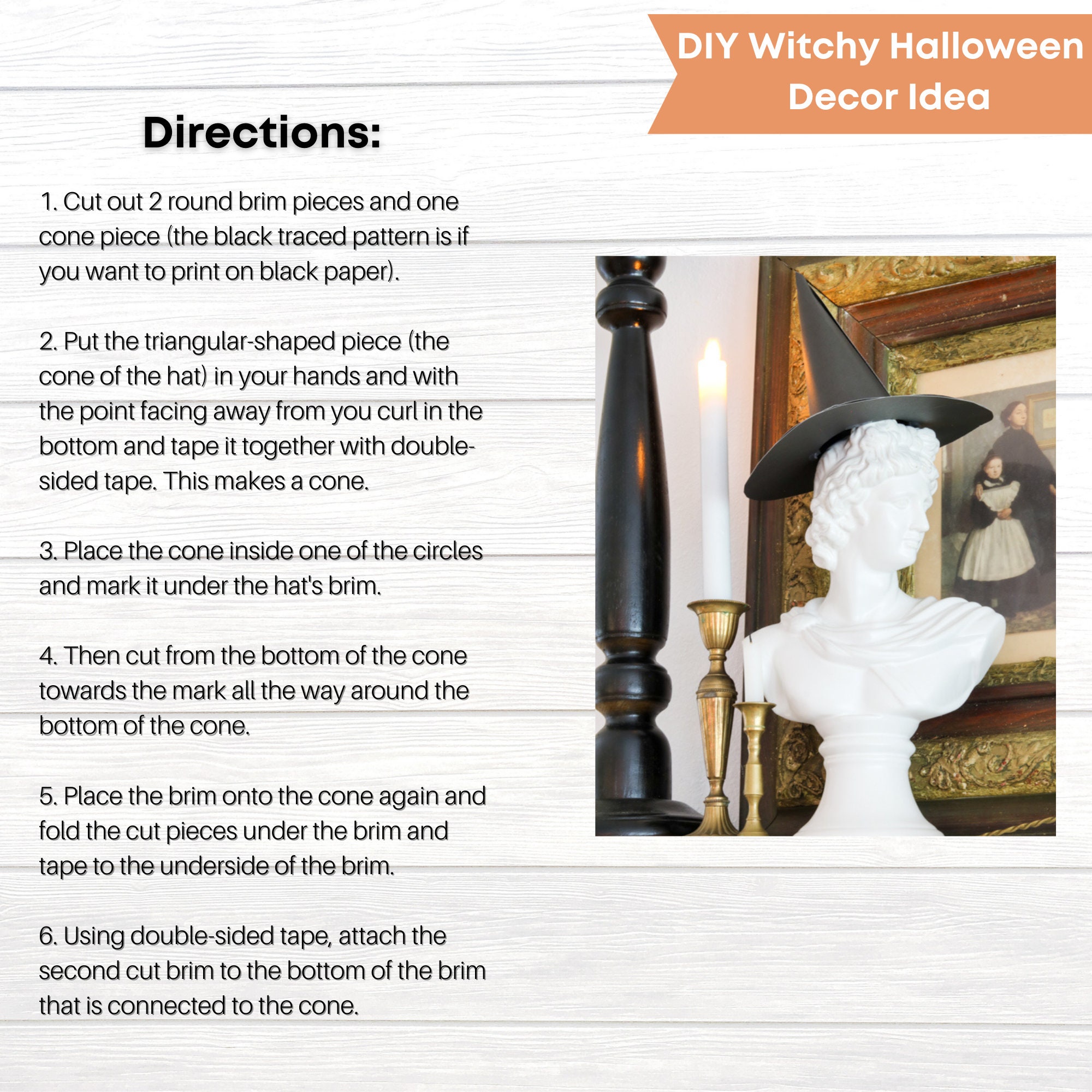 DIY Witch Hat Printable DIY Witch Hat Pattern Template Halloween ...