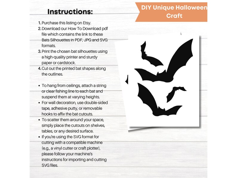 Bats Silhouette Cutouts Black Paper Bat Wall Hangings Easy Halloween ...