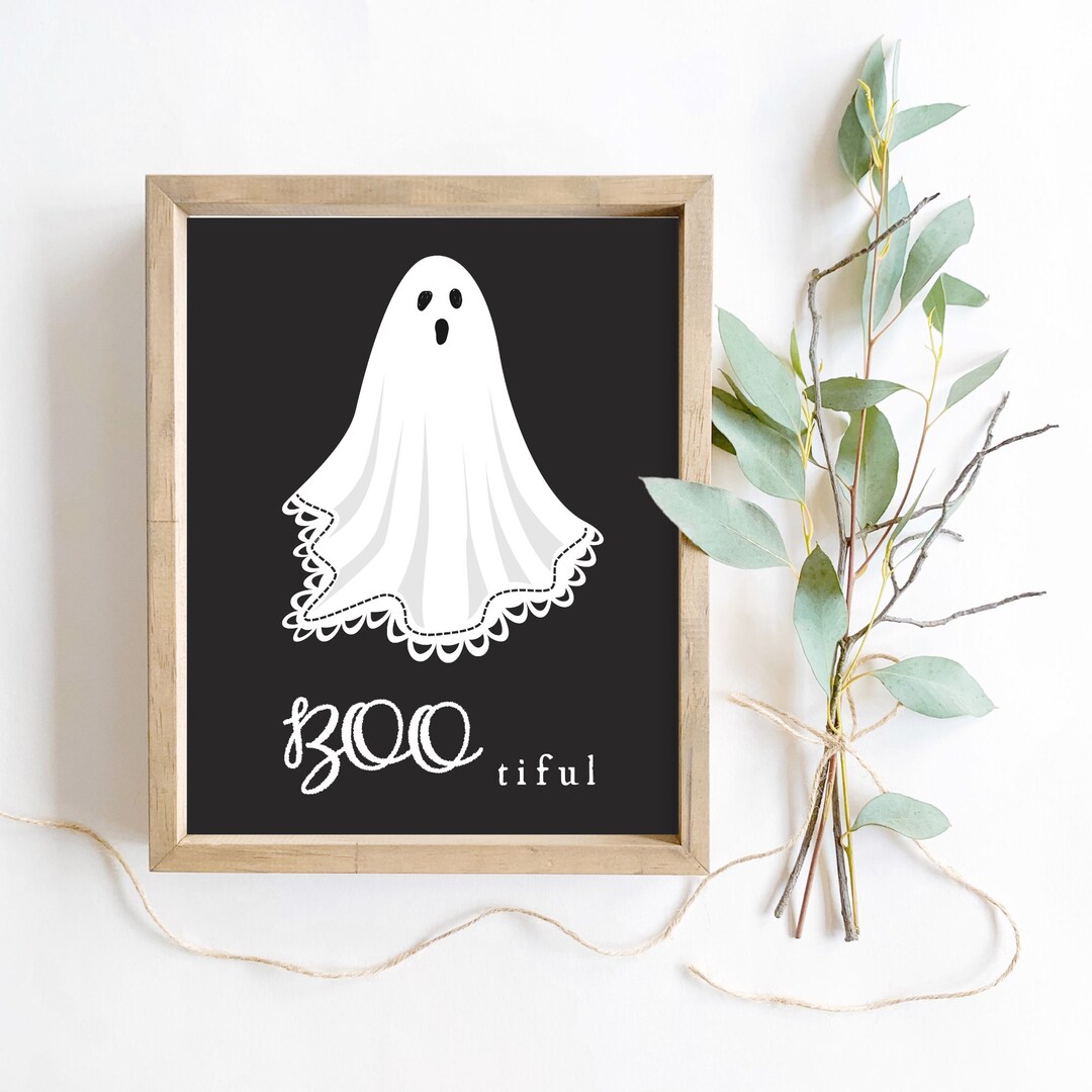 Bootiful Cute Halloween Ghost Printable Decor Instant Digital Download ...