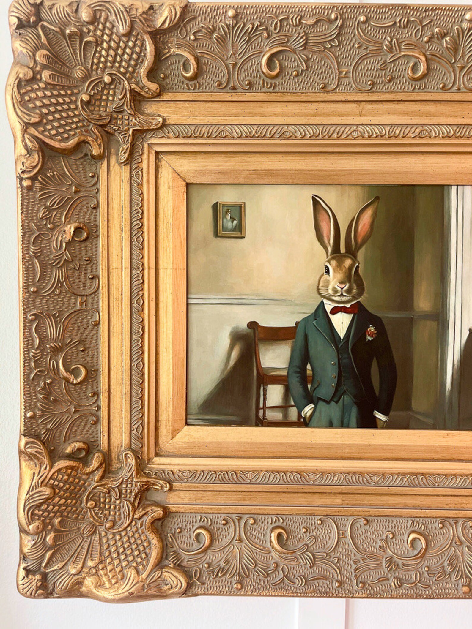 Anthropomorphic Rabbit Painting, Set of 5 Apprentice Bunny Wall Art ...