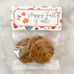Happy Fall Y'all Treat Bag Topper Printable, Halloween Trick or Treat ...