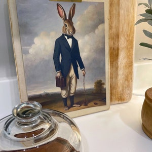 Anthropomorphic Rabbit Painting, Set of 5 Apprentice Bunny Wall Art ...
