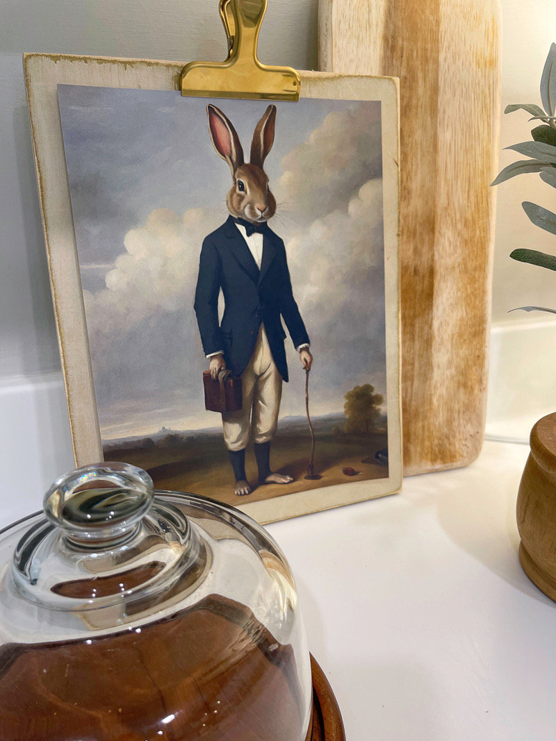 Anthropomorphic Rabbit Painting, Set of 5 Apprentice Bunny Wall Art ...