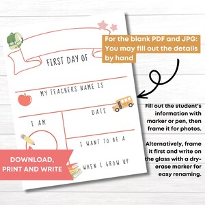 Editable Back to School Sign | Fillable Name Sign for Students | White ...